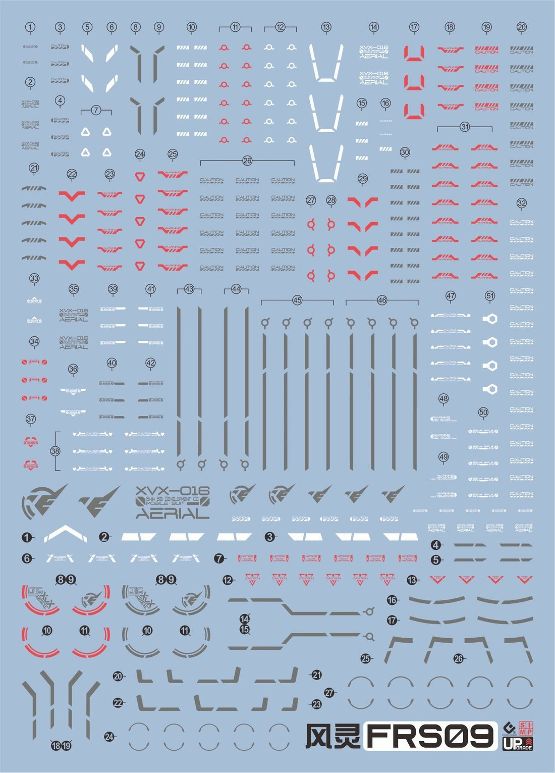 FM 1/100 Gundam Aerial HD Fluorescent Waterslide Decals - Premium ...