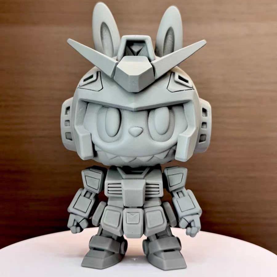 Labubu Gundam GK White Model|Exclusive 3D Print, Pre-sanded ABS Resin ...